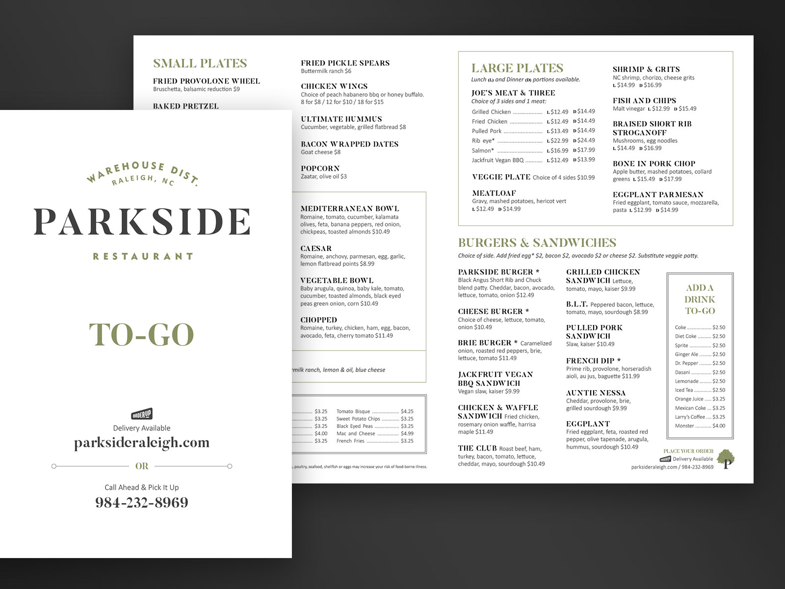 Parkside Restaurant - A Great Brand Designed by MRC Raleigh
